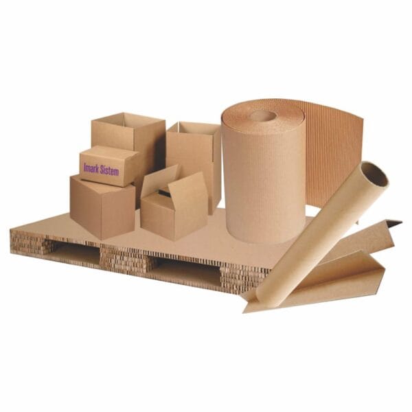 Carton packaging: boxes, rollers, pallets, separators, corners, tubes